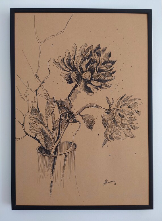 Ballpoint Pen Drawings Of Flowers
