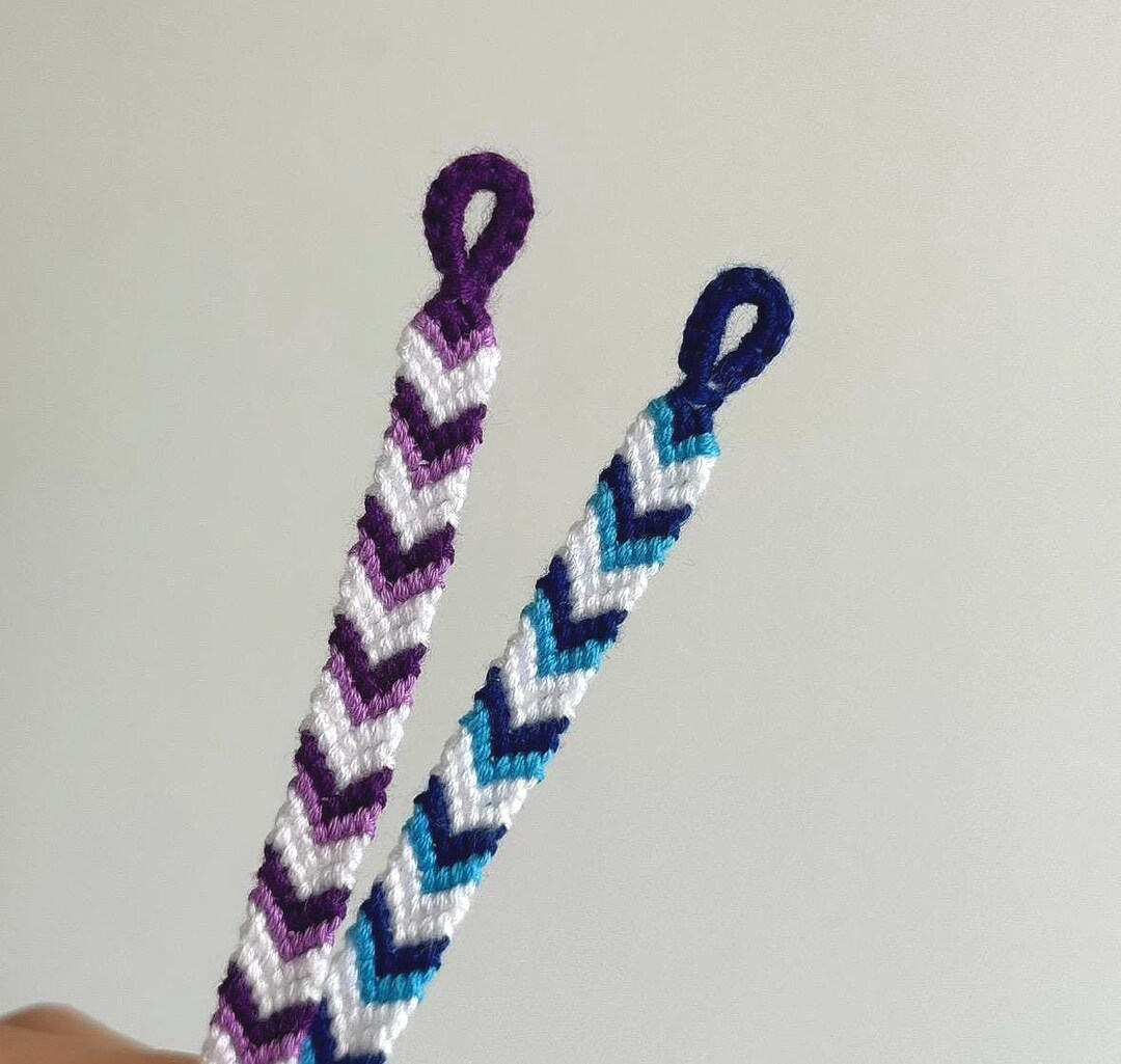 THREAD FRIENDSHIP BRACELETS. Chevron Pattern. Simple Stackable, Tie on ...