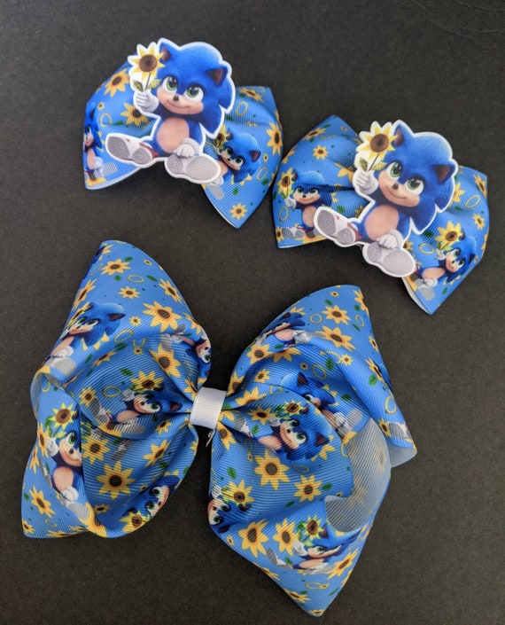 Sonic the Hedgehog Hair Bows / Sonic Bows / Sonic Pigtails / - Etsy