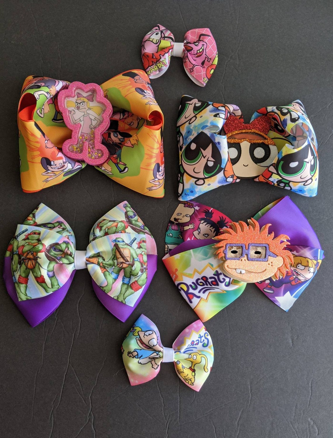 90s Cartoon Hair Bows / Powerpuff Girls Bows / Ninja Turtles - Etsy