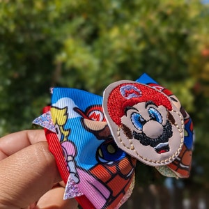 Super Mario and Princess Peach Pigtails Hair Bow Set - Etsy