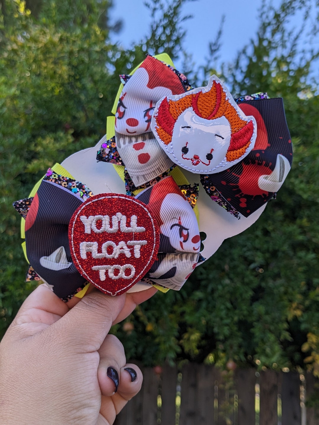 Pennywise Bow / Halloween Hair Bow / IT Hair Bow / Pennywise - Etsy