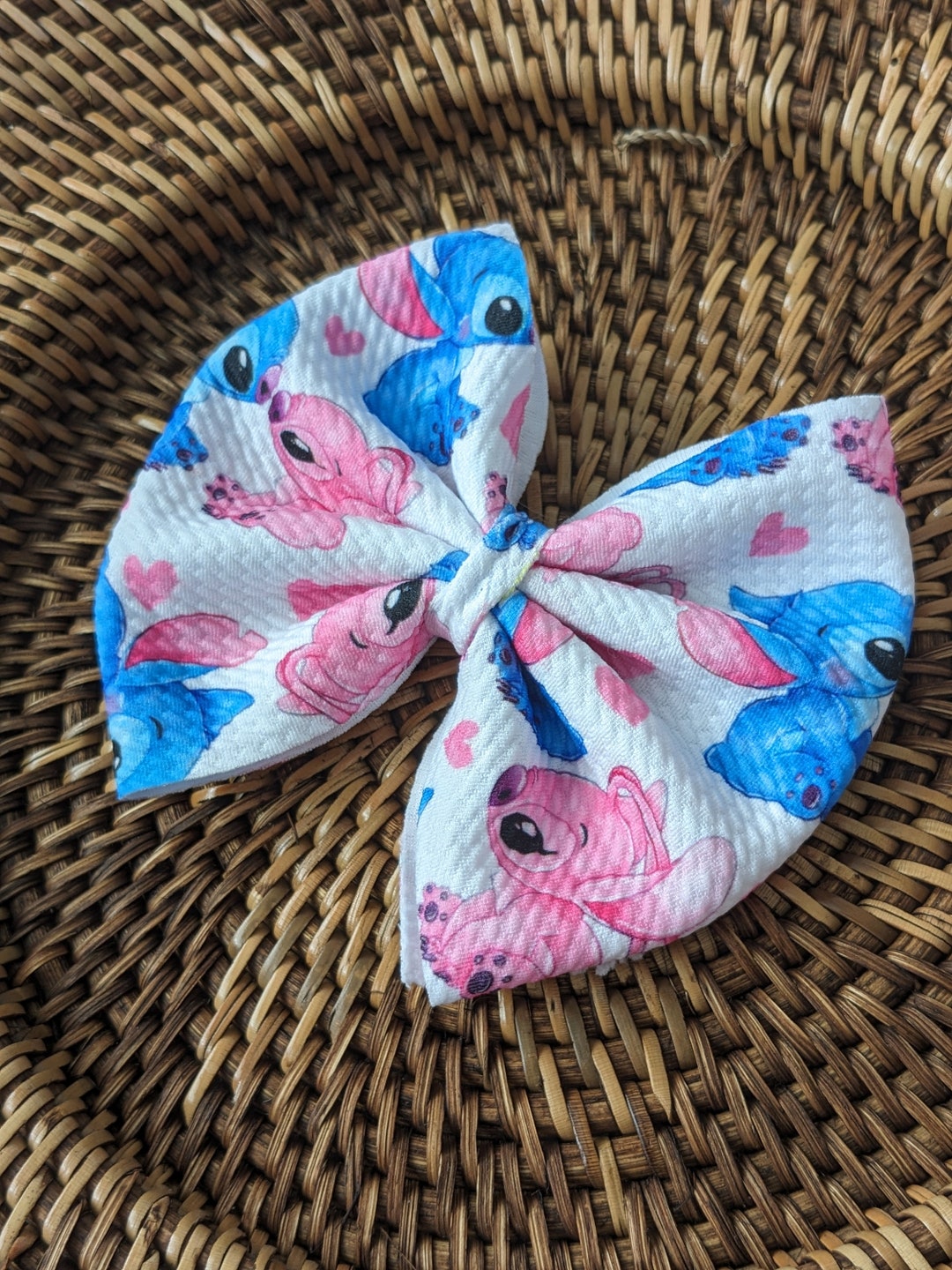 Angel and Stitch Hair Bow / Stitch Bow - Etsy
