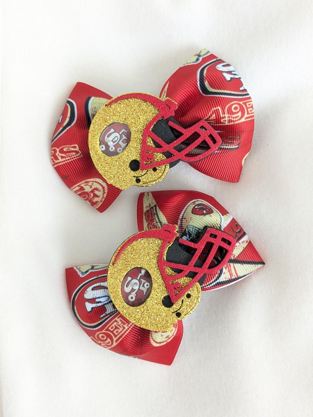 49ers Pigtails Bows / Piggies Bows / SF Bows - Etsy