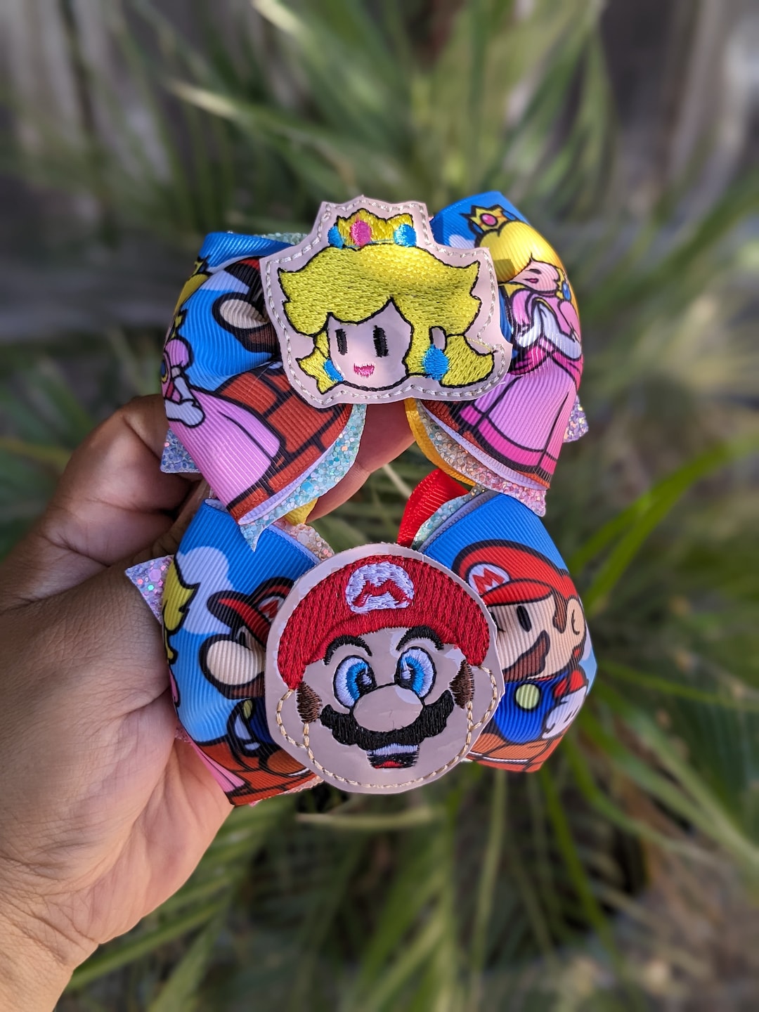 Super Mario and Princess Peach Pigtails Hair Bow Set - Etsy