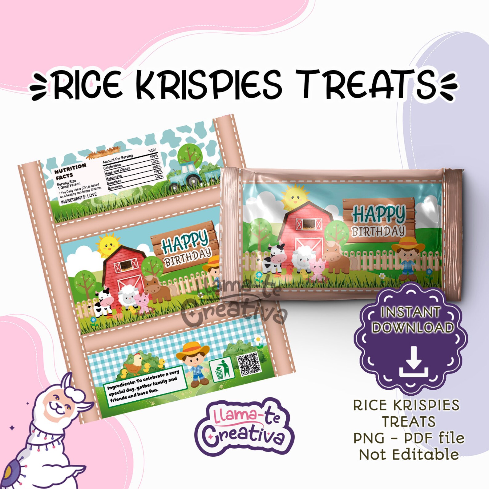 Farm Boy Rice Bar Labels Digital Printable Farm Boy Rice Bar - Etsy