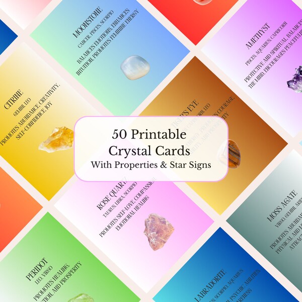 Crystal Info Cards - Etsy