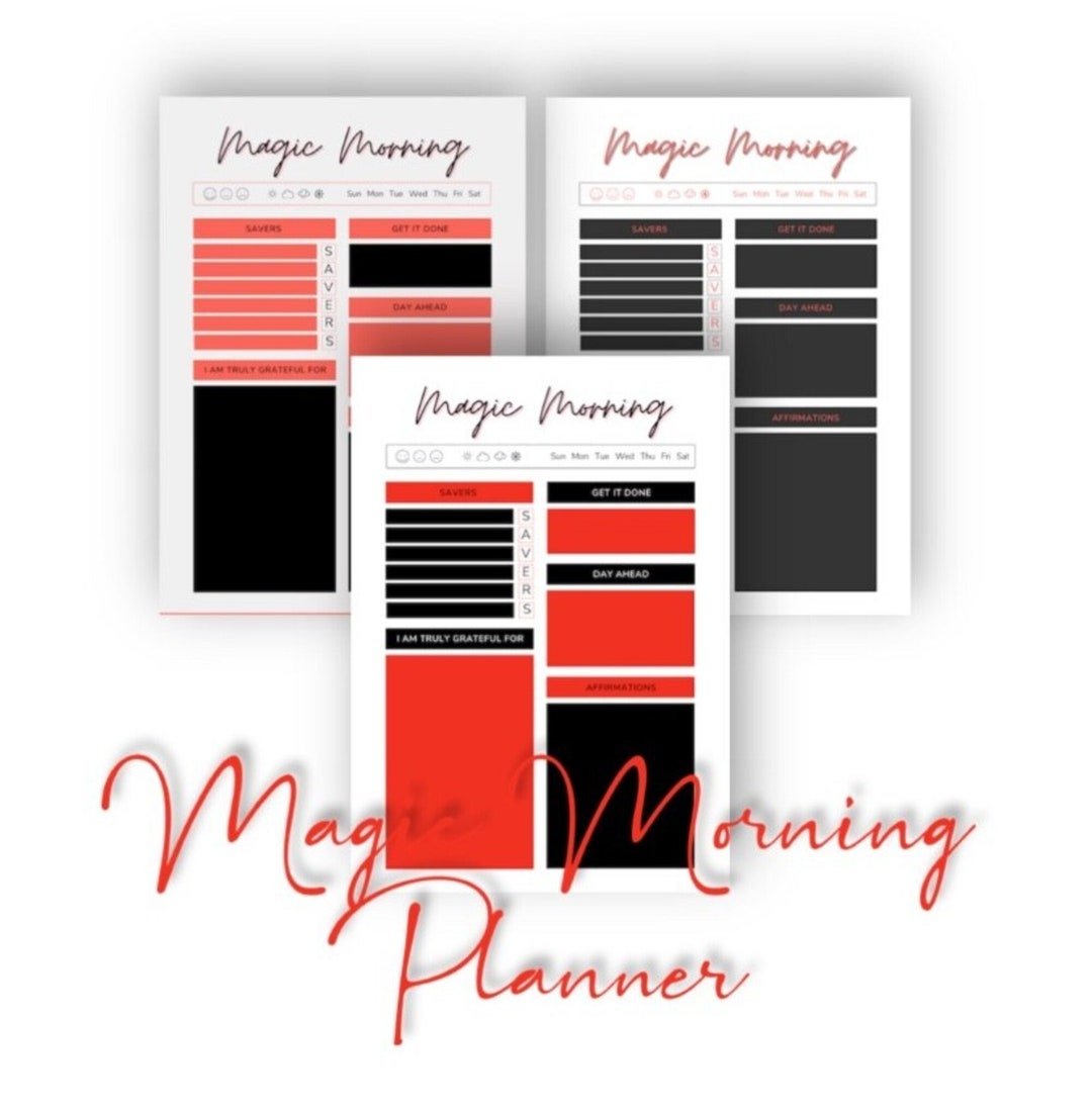 Magic Morning Daily Routine Planner Miracle Morning Law of Attraction ...