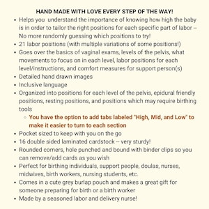 The Labor Positions Pocket Flipbook | Childbirth Education, Doula ...