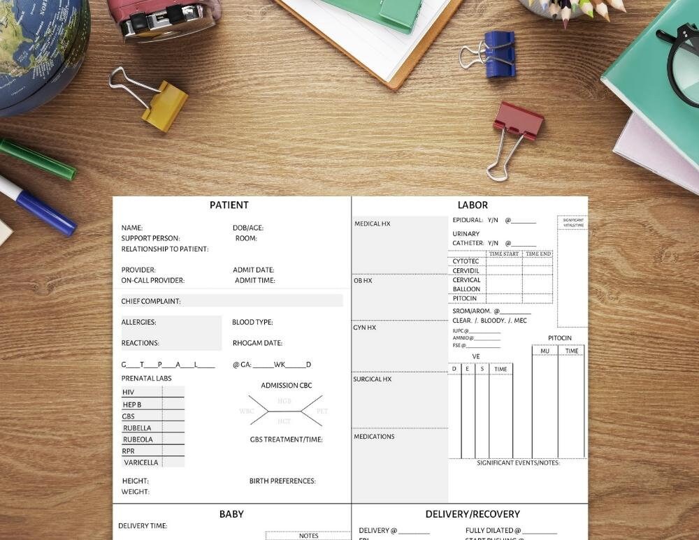 Labor and Delivery Nurse Report Sheet Printable PDF RN - Etsy