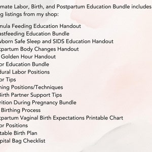 The Ultimate Labor, Birth, and Postpartum Education Bundle PRINTABLE ...