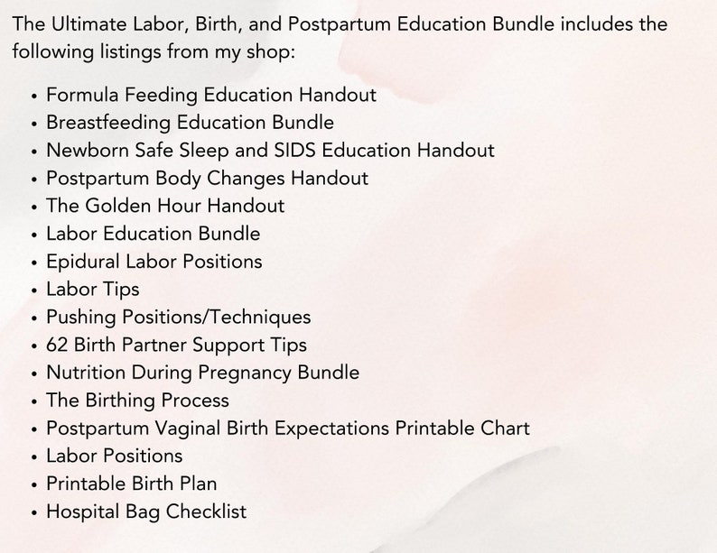 The Ultimate Labor Birth and Postpartum Education Bundle - Etsy