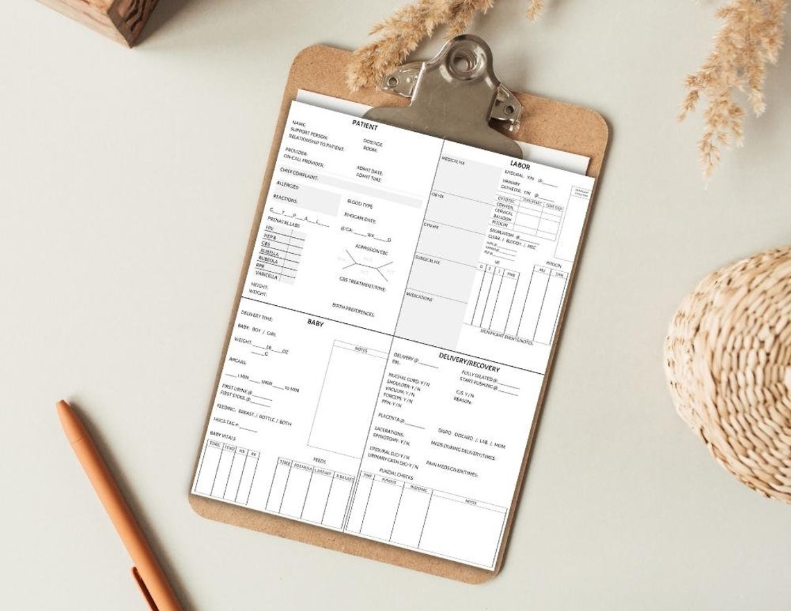 Labor and Delivery Nurse Report Sheet Printable PDF RN - Etsy Canada