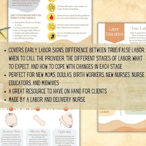 Labor Education Bundle Printable Handouts PDF | Childbirth Education ...