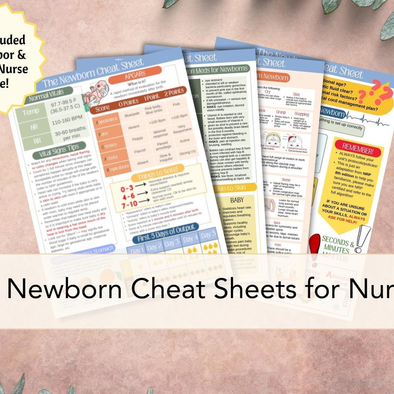 Baby Newborn Cheat Sheet - Etsy