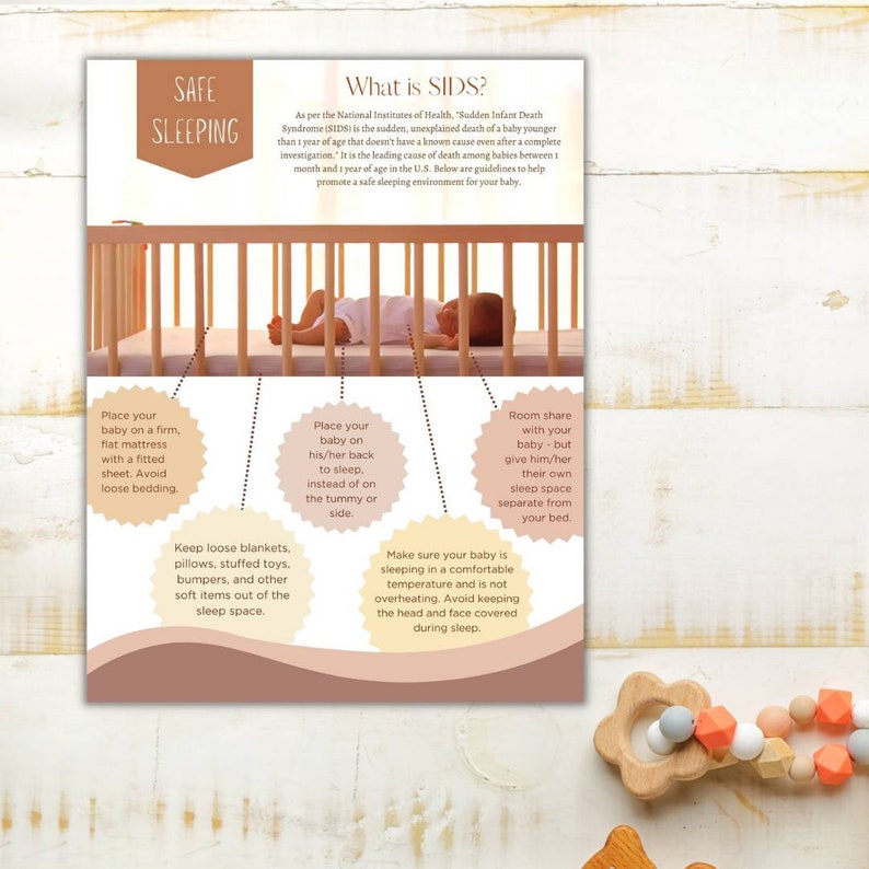Newborn Safe Sleep and SIDS Education Handout Printable PDF Doula ...