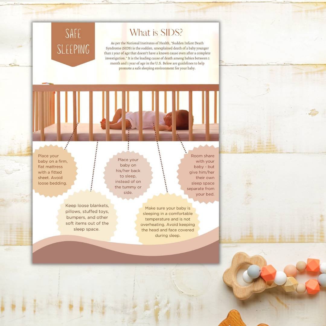 Newborn Safe Sleep and SIDS Education Handout Printable PDF Doula, Midwife, Birthworker, New Mom ...