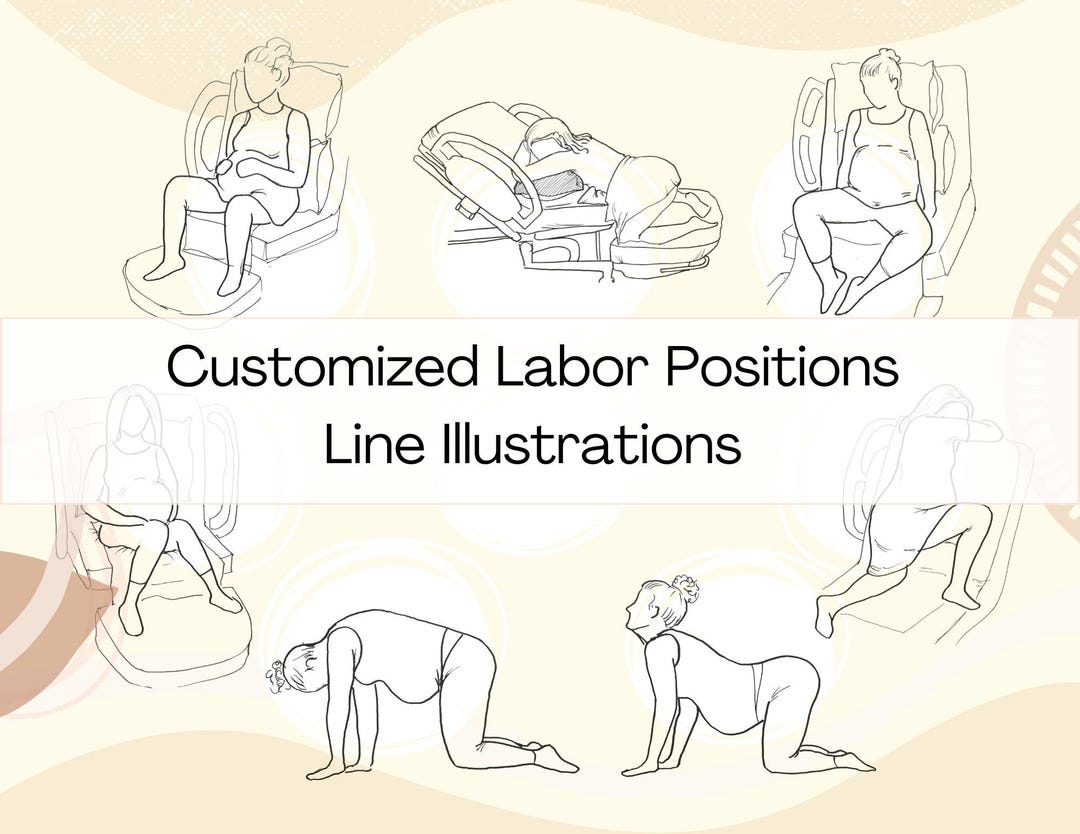 Customized Labor Position Line Illustrations | Doula Business ...