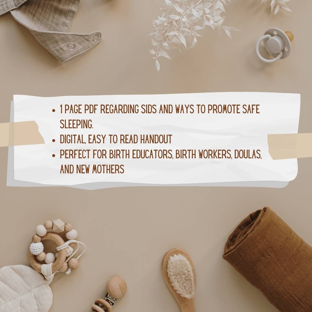 Newborn Safe Sleep and SIDS Education Handout Printable PDF Doula ...