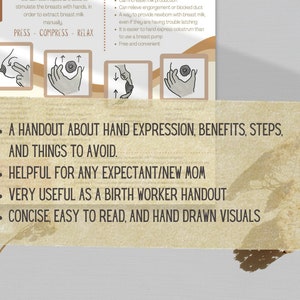 Hand Expression Handout Printable PDF | Breastfeeding, Colostrum, Doula ...