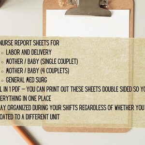 4 Nurse Report Sheets Bundle Printable PDF | Labor and Delivery, Mother ...