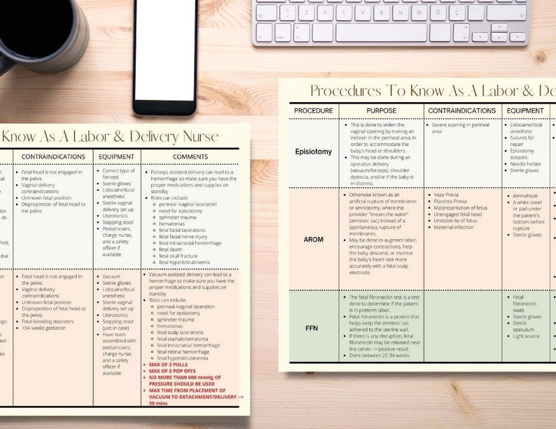 Labor and Delivery Procedures to Know as a Nurse Printable PDF | Study ...