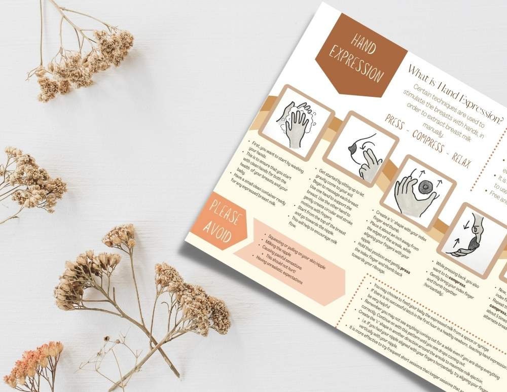 Hand Expression Handout Printable PDF Breastfeeding - Etsy