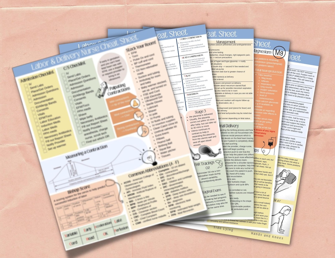 Labor and Delivery Nurse Cheat Sheet PRINTABLE PDF | New Graduate Nurse ...
