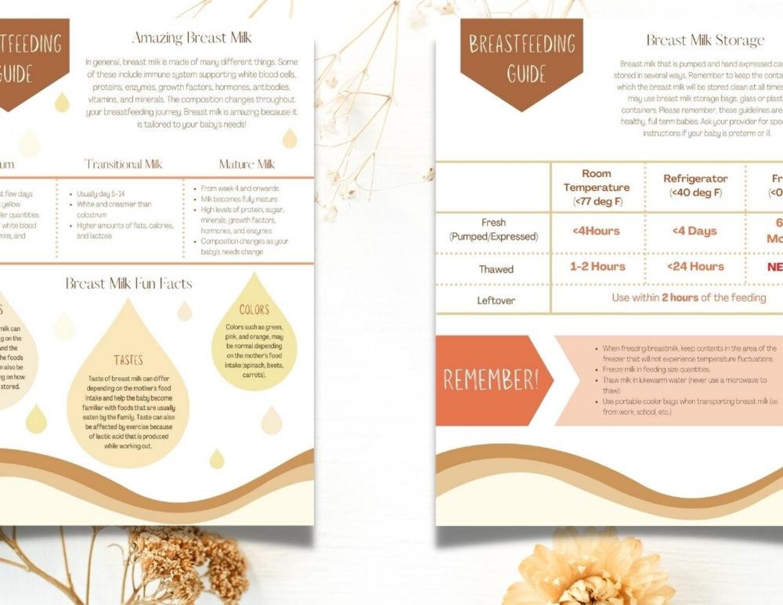 Breastfeeding Education Bundle Printable Handout PDF | Lactation ...