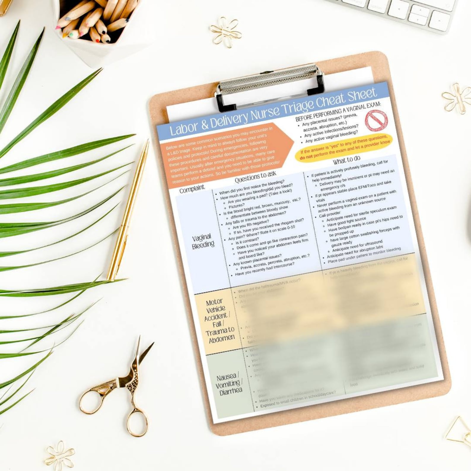 Labor and Delivery Triage Nurse Cheat Sheet Printable PDF Triage ...