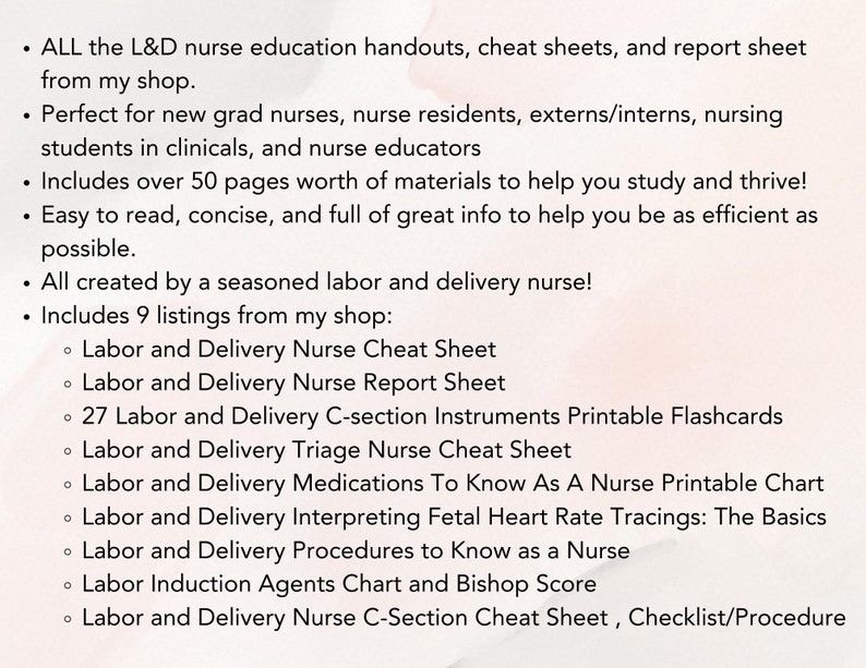 Ultimate Labor and Delivery Nurse Bundle PRINTABLE PDF Study - Etsy