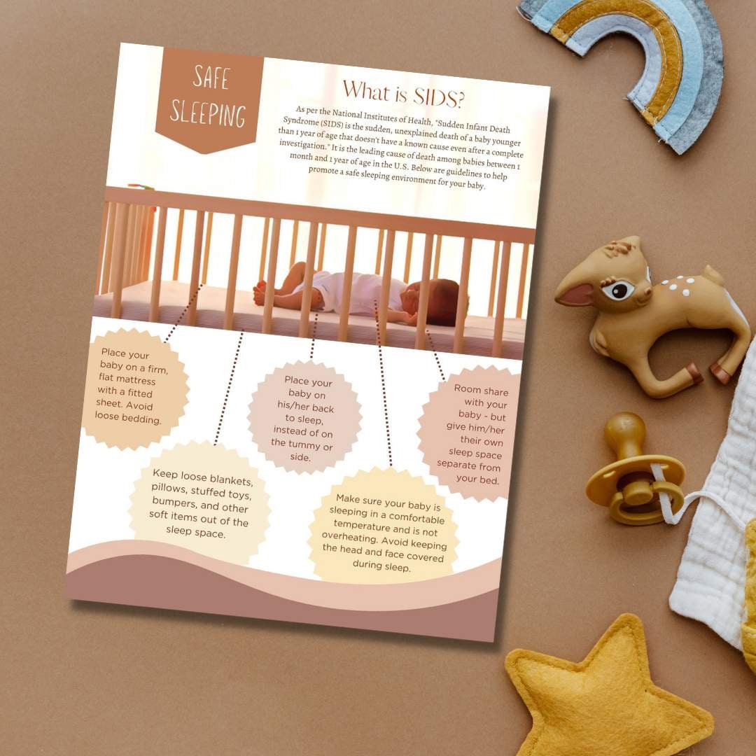 Newborn Safe Sleep and SIDS Education Handout Printable PDF Doula ...