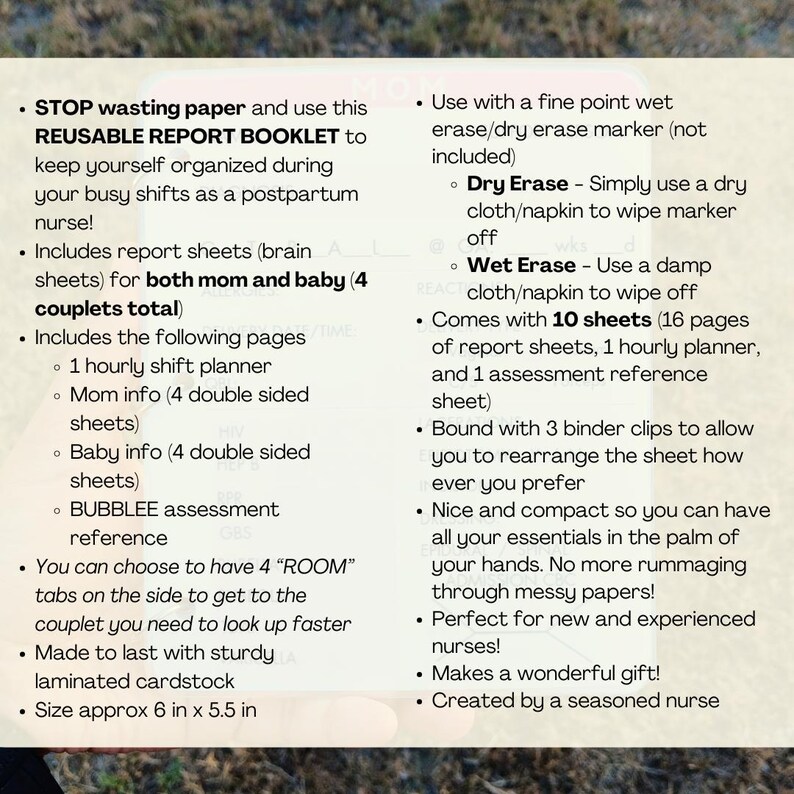 Reusable Mother/baby Nurse Report Booklet | Baddest Mother-tucker You ...
