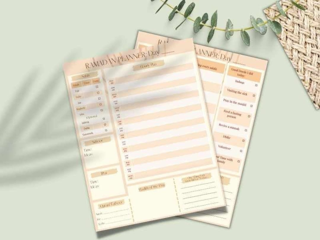 Ramadan Planner 30 Days Printable PDF | Islamic Planner, Muslim Planner ...