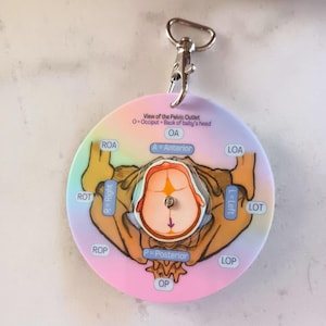 Fetal Position Wheel Badge Buddy & Pin for Vertex Babies | RN, Labor ...