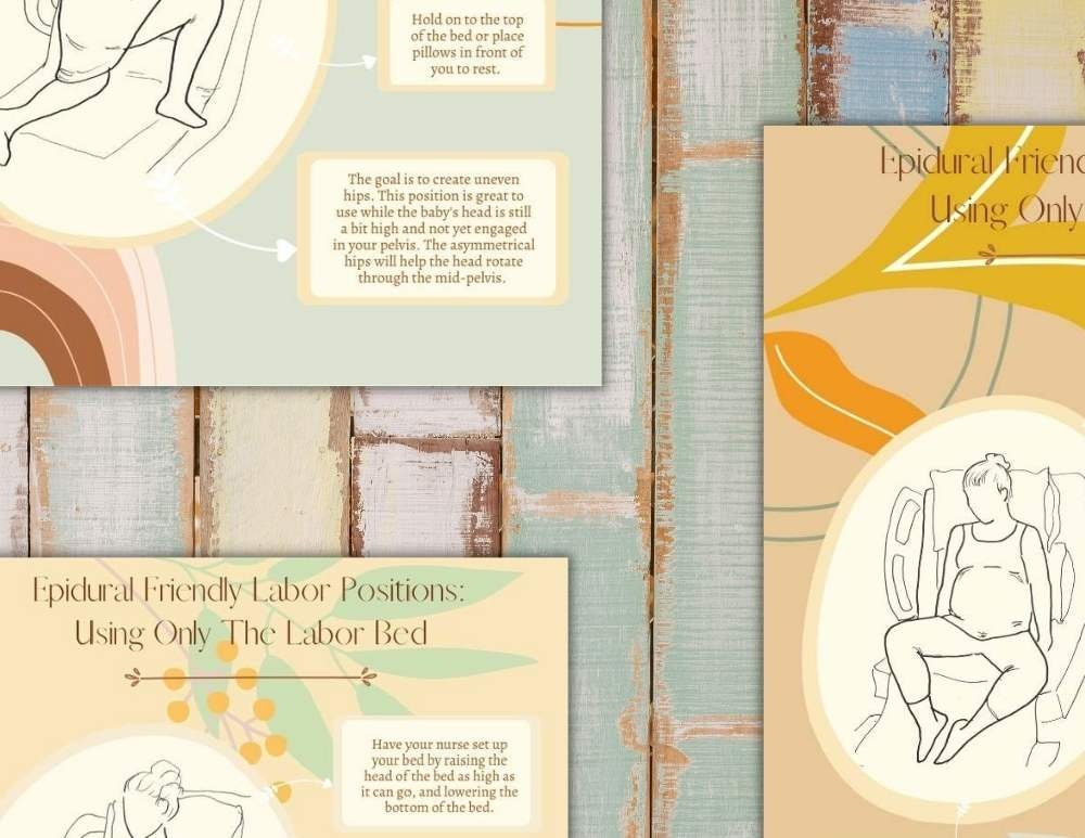 Epidural Labor Positions Printable PDF Childbirth Education | Etsy