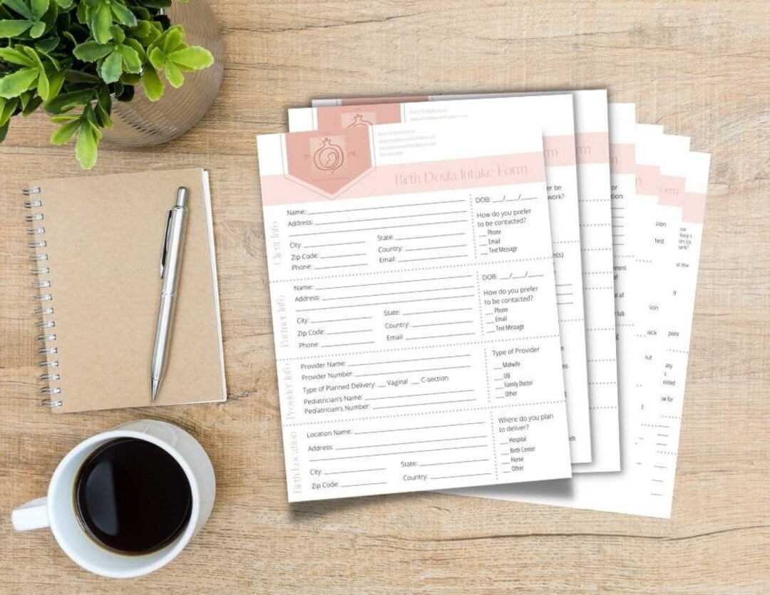 Customizable Birth Doula Client Intake Form, Confidentiality Form ...