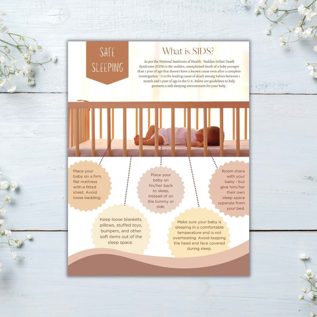 Newborn Safe Sleep and SIDS Education Handout Printable PDF Doula ...