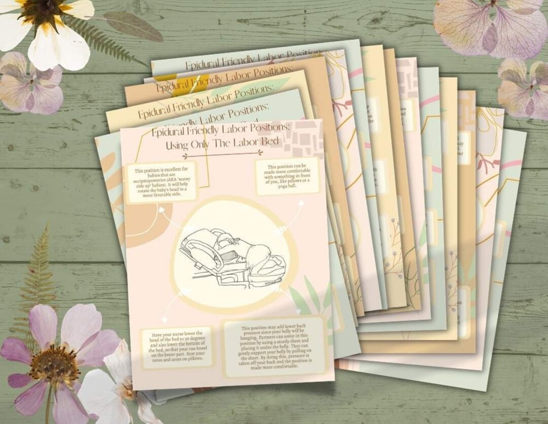 Epidural Labor Positions Printable PDF | Childbirth Education, First ...