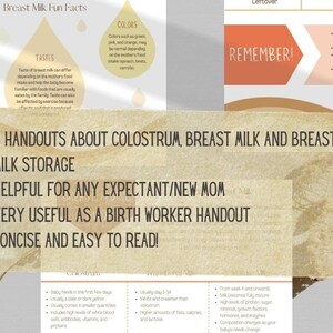 Colostrum, Breast Milk, and Breast Milk Storage Education Handouts ...