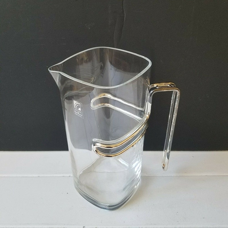 LUIGI BORMIOLI Light and Music Square Pitcher Jug Barware With Chrome ...