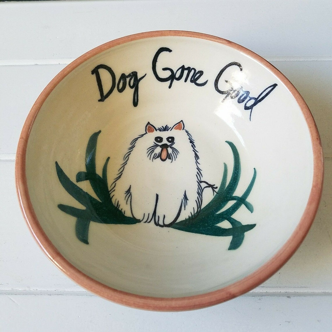 Moonfire Pottery Dog Bowl Trinket Fruit Bowl Dish by Clare & Bill ...