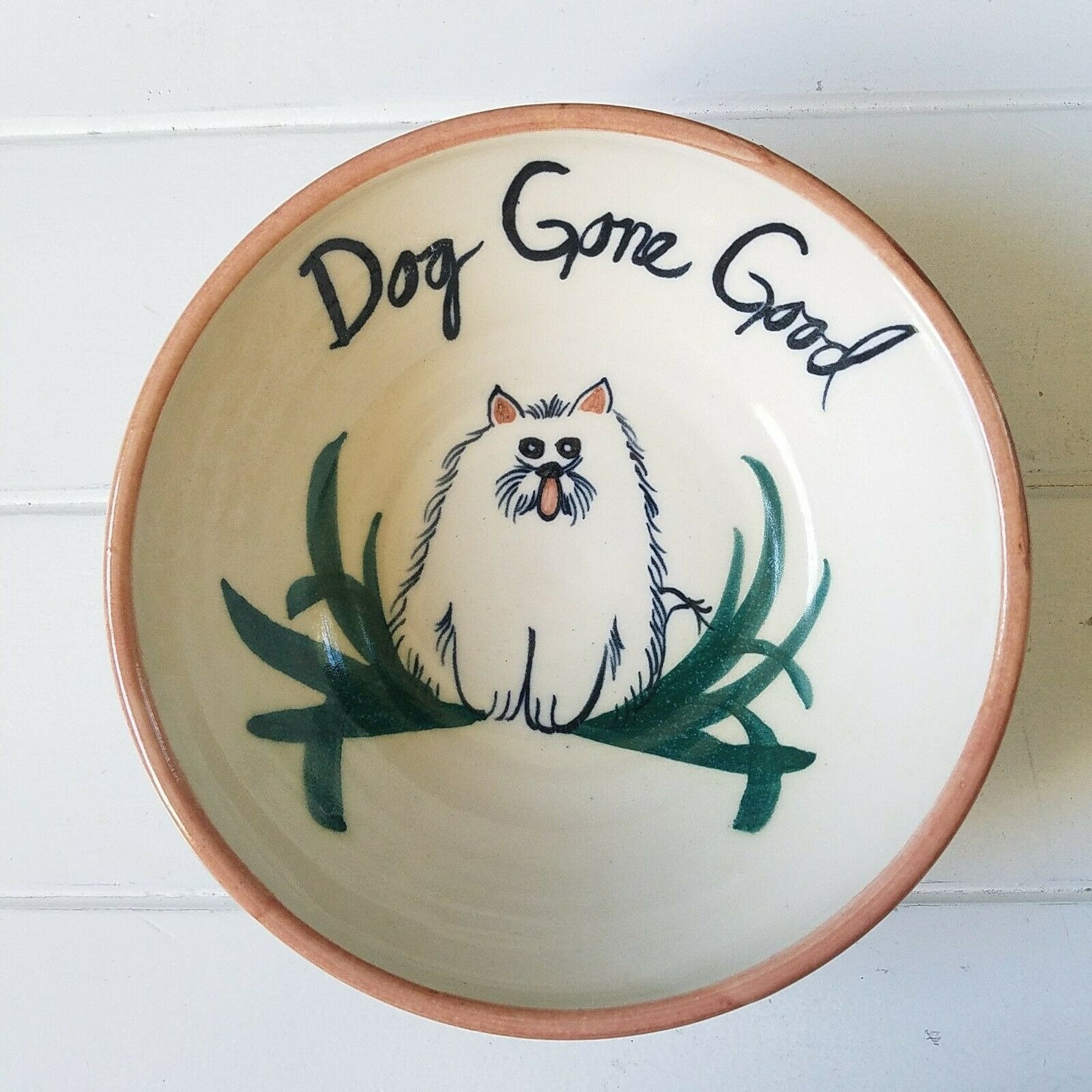 Moonfire Pottery Dog Bowl Trinket Fruit Bowl Dish by Clare & Bill ...