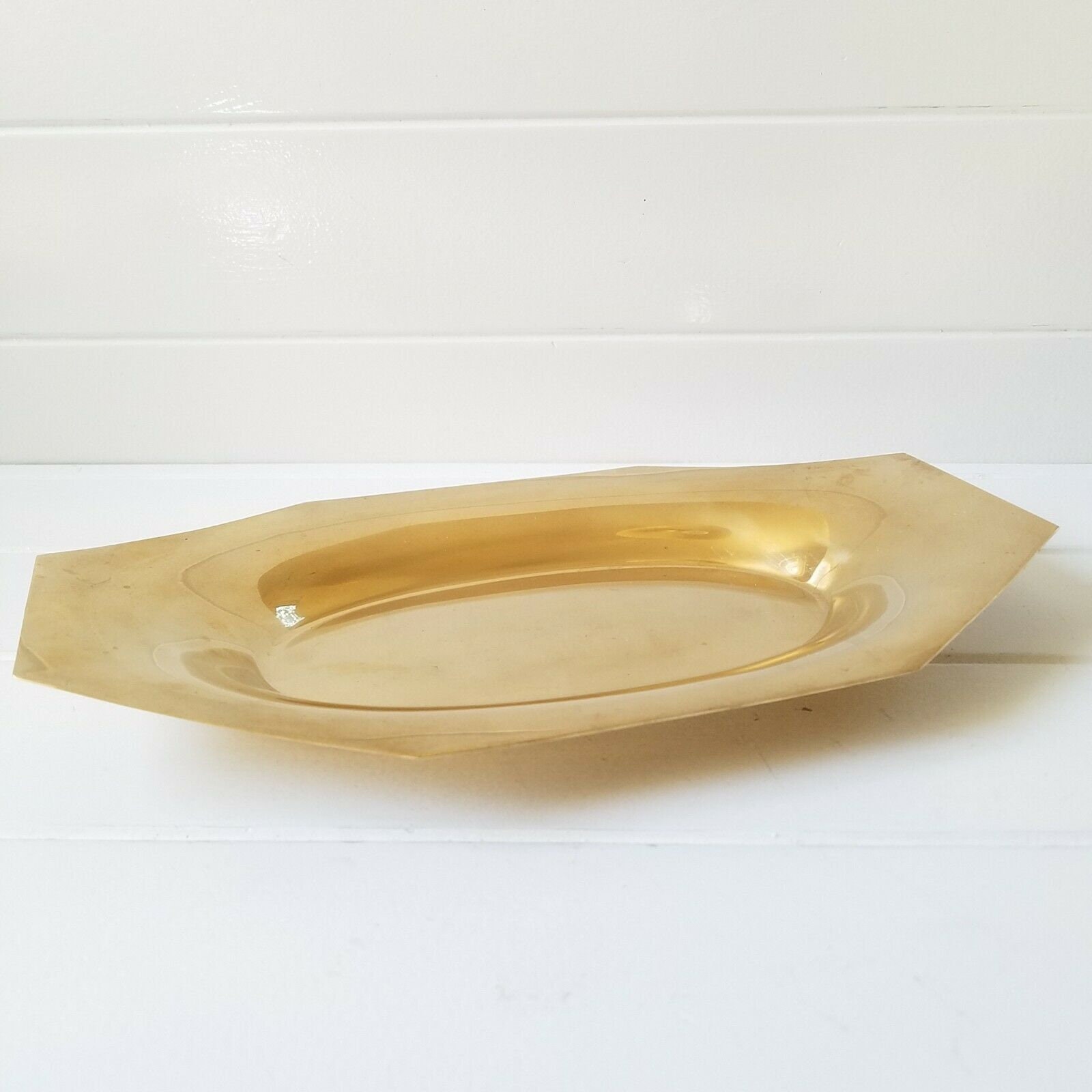 MCM Vintage DIRILYTE Diri-gold Metal Serving Tray Bread Plate Trinket ...