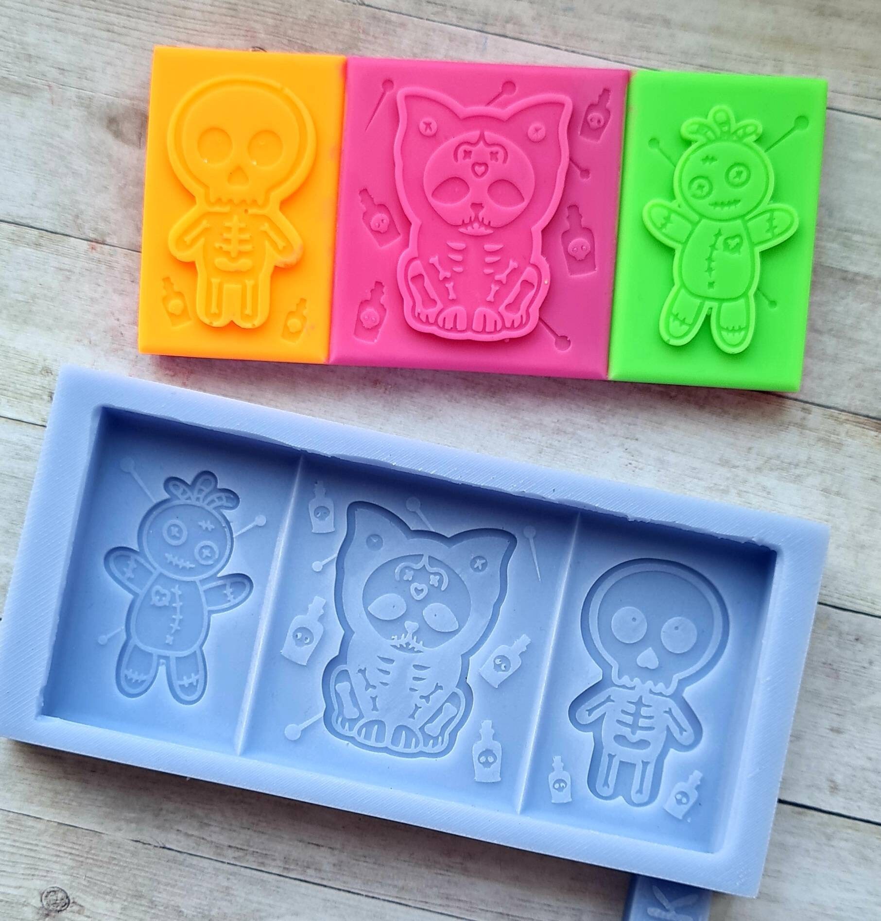 Halloween Voodoo Doll Cat Skellington Snap Bar Mould Wax Melt - Etsy