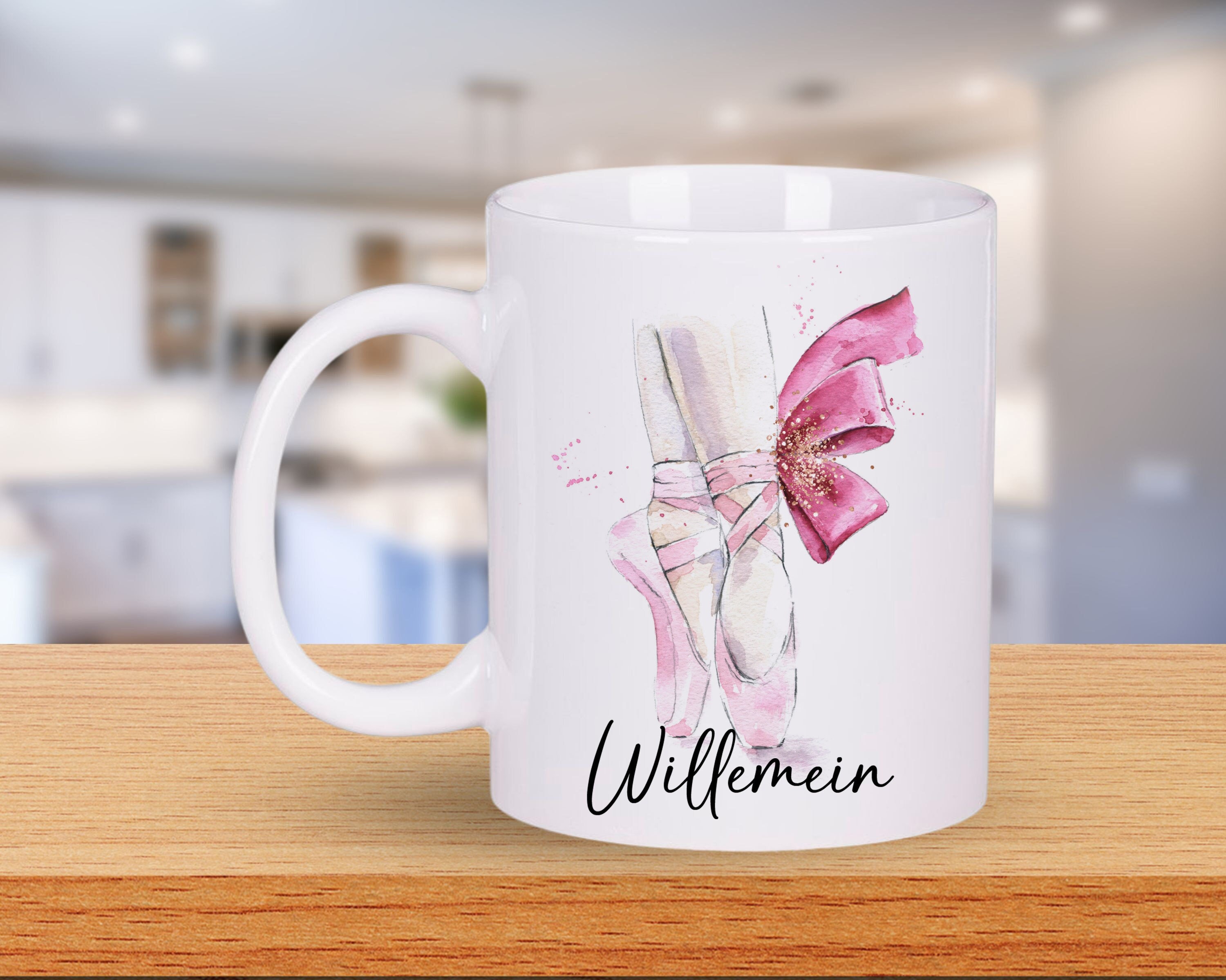 Ballerina Mug With Name Ballet Dancer Coffee Mug Ballerina Slippers Mug ...
