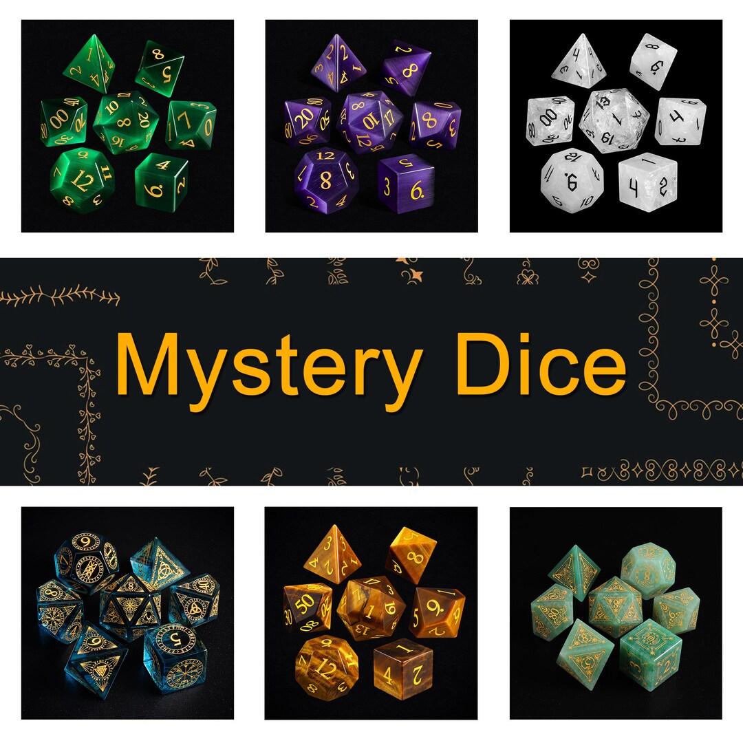 Mystery Random Dice Set| Mystery Gemstone Dice | Mystery Natural Stone ...