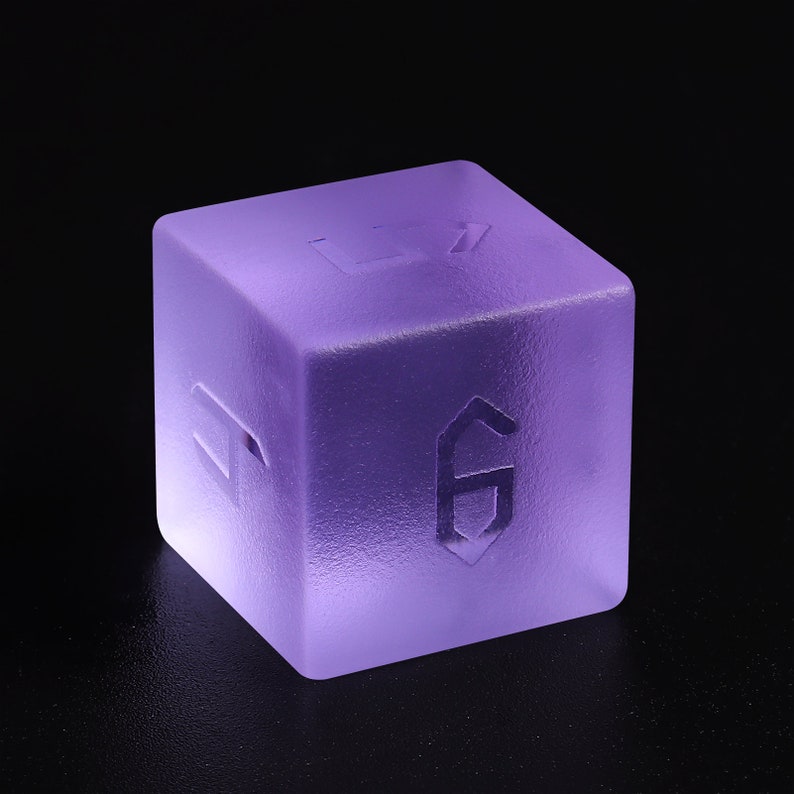 Raised Purple Glass Dice Set | Dnd Dice Set | K9 Crystal Dice |D20 Dice ...