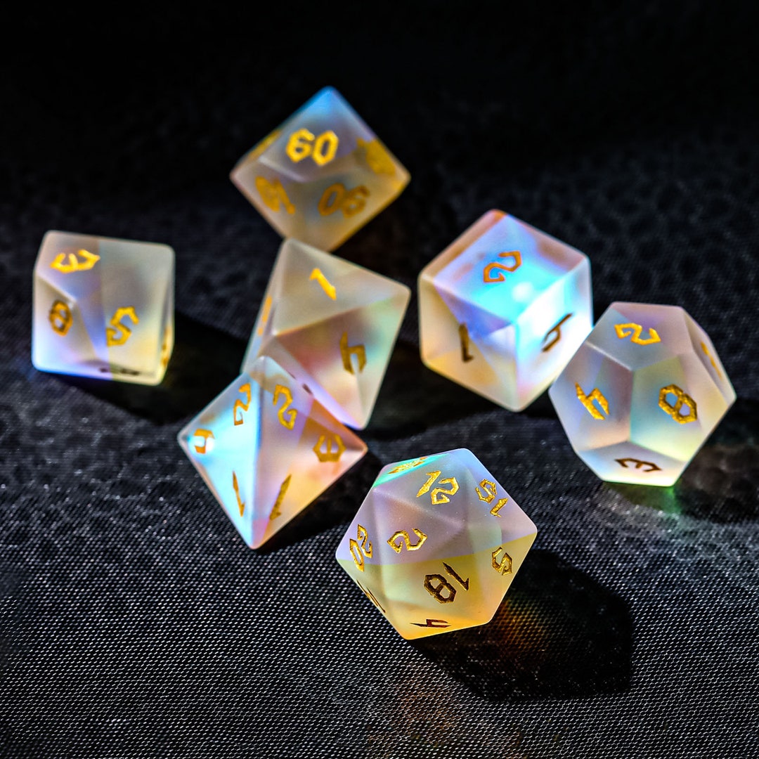 Dnd Dice Set Stained Glass Dice Rainbow Glass Dice Crystal Dice D20 ...