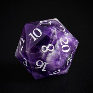 Natural Amethyst Dice Set| Gemstone D20 D&D Dice Set| Dungeons and ...
